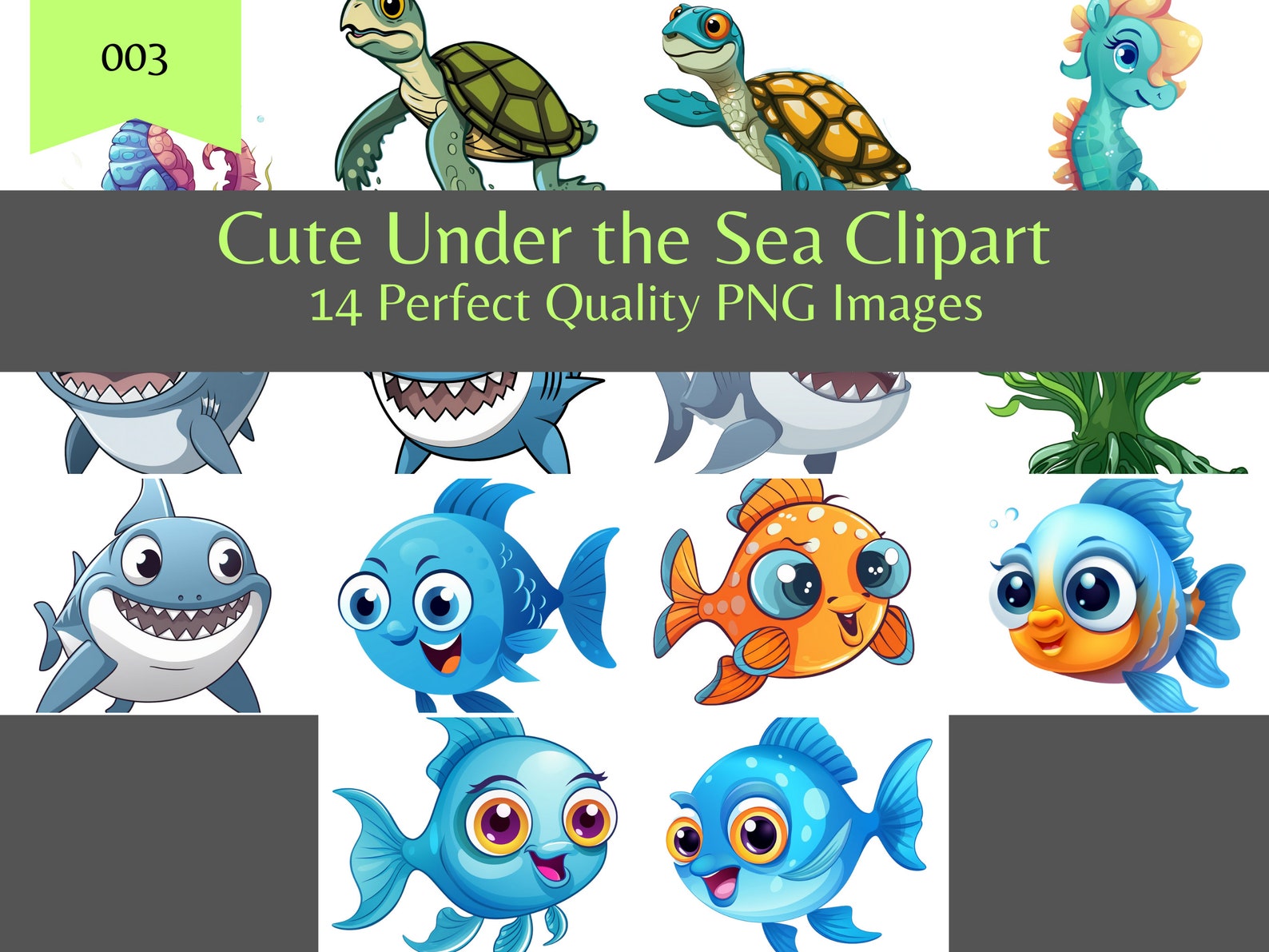 Under the Sea Clipart | Cute Sea Clipart | Under the Sea PNG | Fish ...