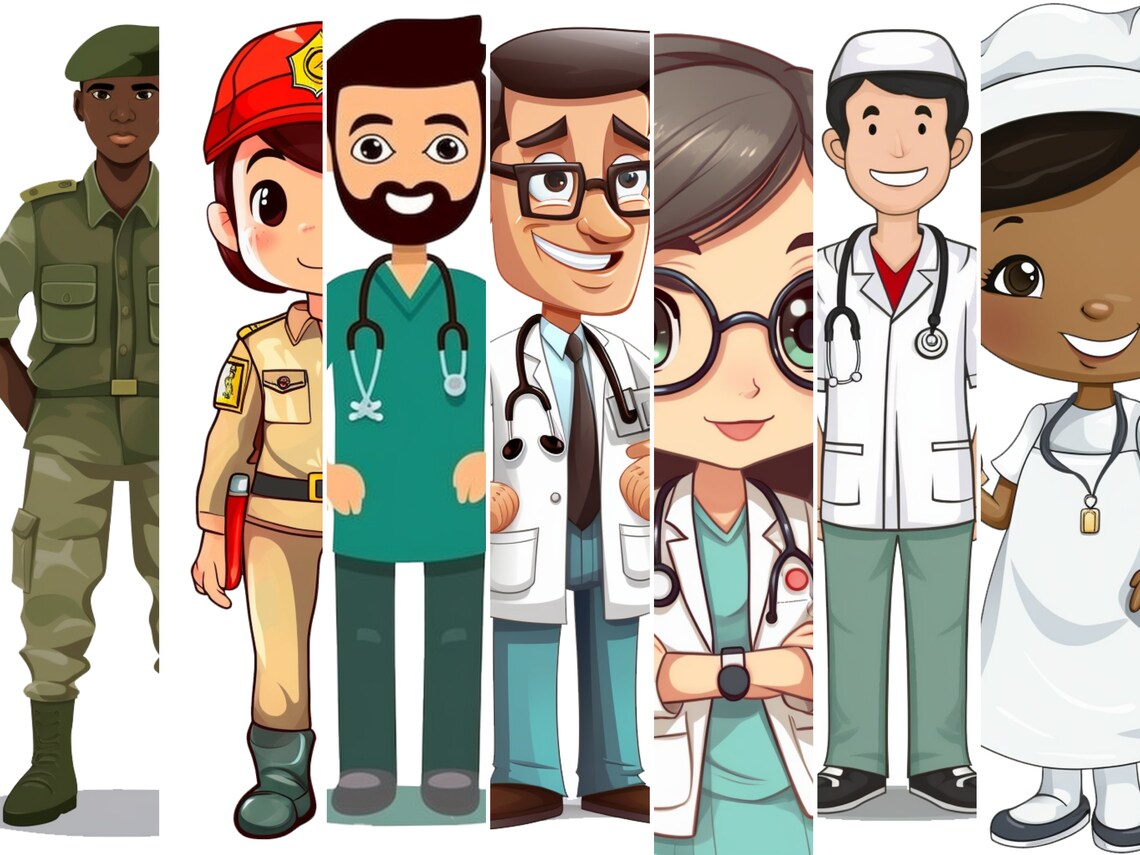 First Responder Clipart | Doctor Clipart | Nurse PNG | Soldier Clipart ...