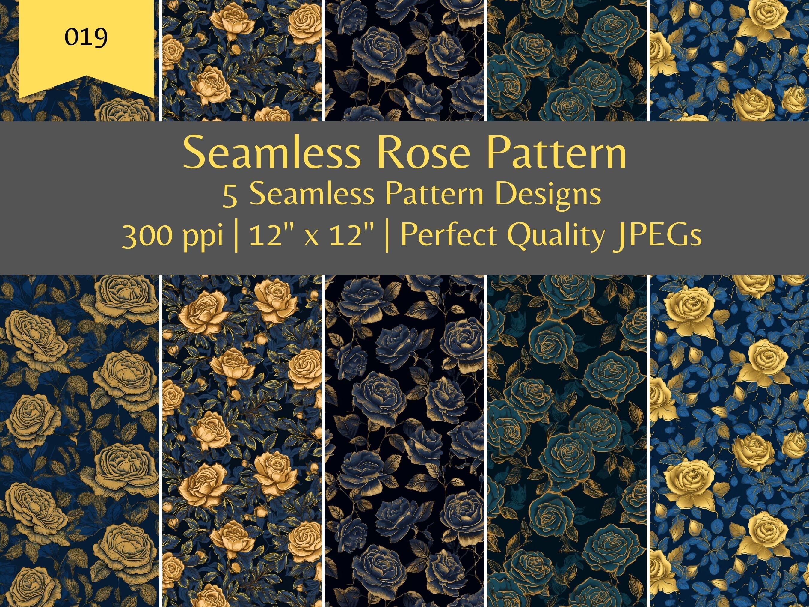 Flower Digital Paper Flower Seamless Pattern Pattern Digital Paper Rose ...