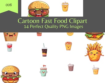 Kawaii Fast Food Clipart, Fast Food Clipart, Fast Food Clip Art, Cute ...