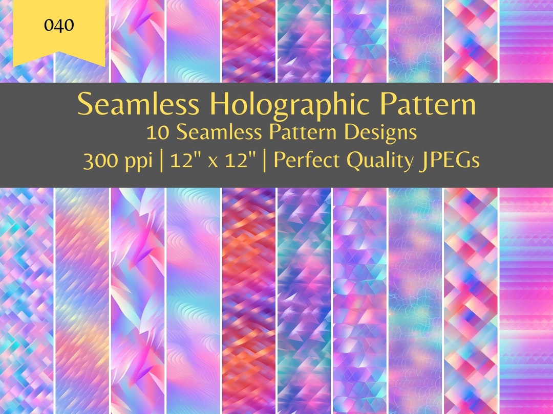 Holographic Digital Paper Holographic Seamless Pattern Pattern Digital ...