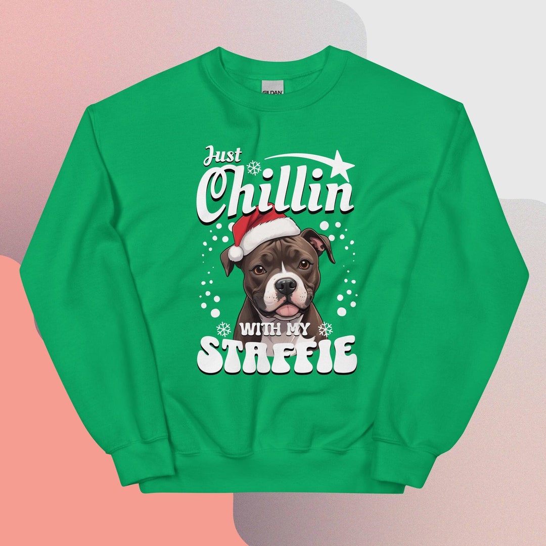 Staffordshire Bull Terrier Christmas Sweatshirt, Staffy Christmas ...
