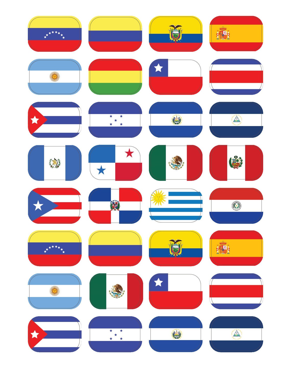 HISPANIC FLAG STICKERS, Hispanic Heritage Month Stickers, School ...