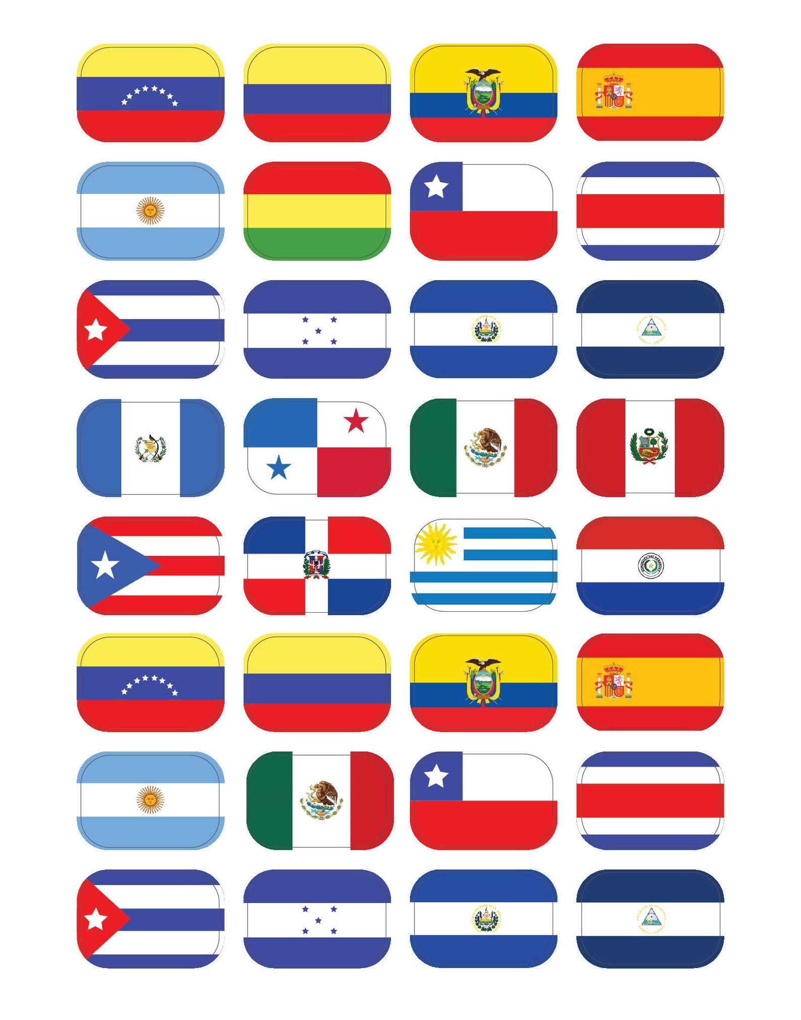 HISPANIC FLAG STICKERS, Hispanic Heritage Month Stickers, School ...