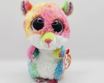 Vintage Ty Beanie Boo Rodney the Rainbow Hamster 6 inch