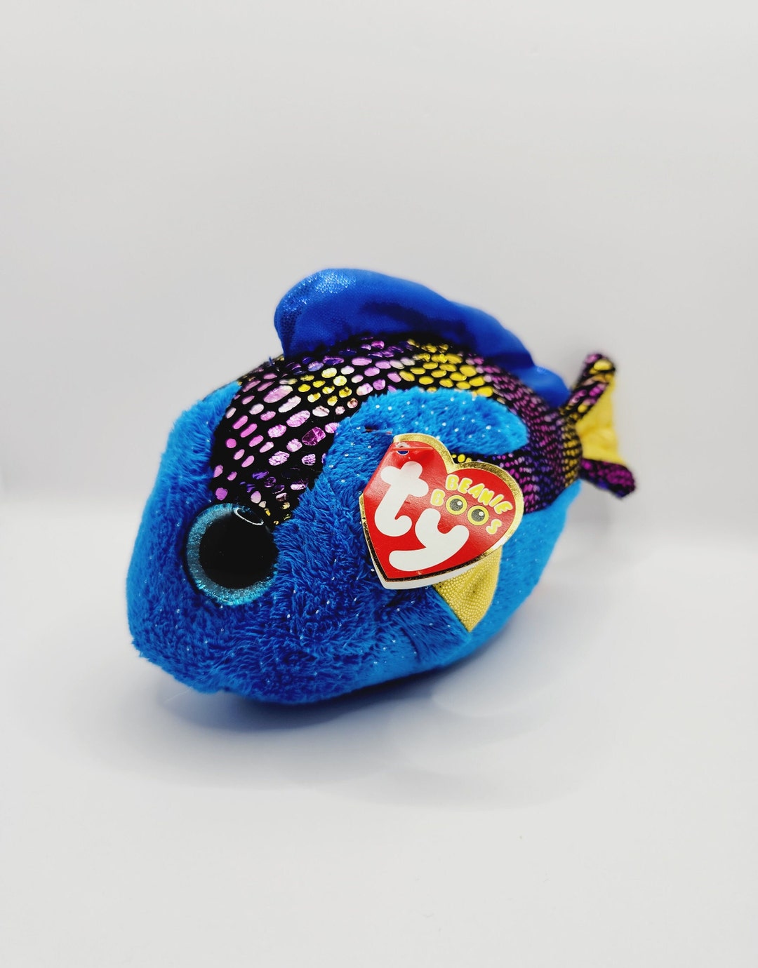 Vintage Ty Beanie Boo 'aqua' the Blue Fish (6 Inch) - Etsy
