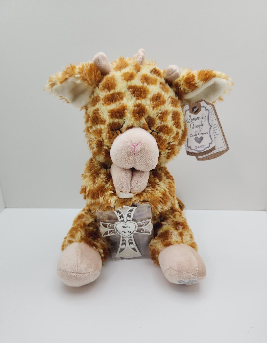 GANZ Serenity Giraffe With Silver Crib Cross Plush (12 Inch) - Etsy