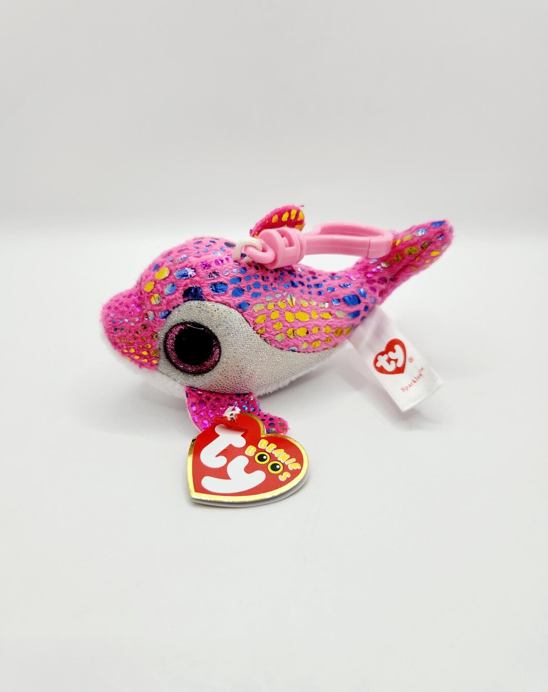Vintage Ty Beanie Boo "sparkles" the Pink Dolphin - *key Clip* (4.5 ...