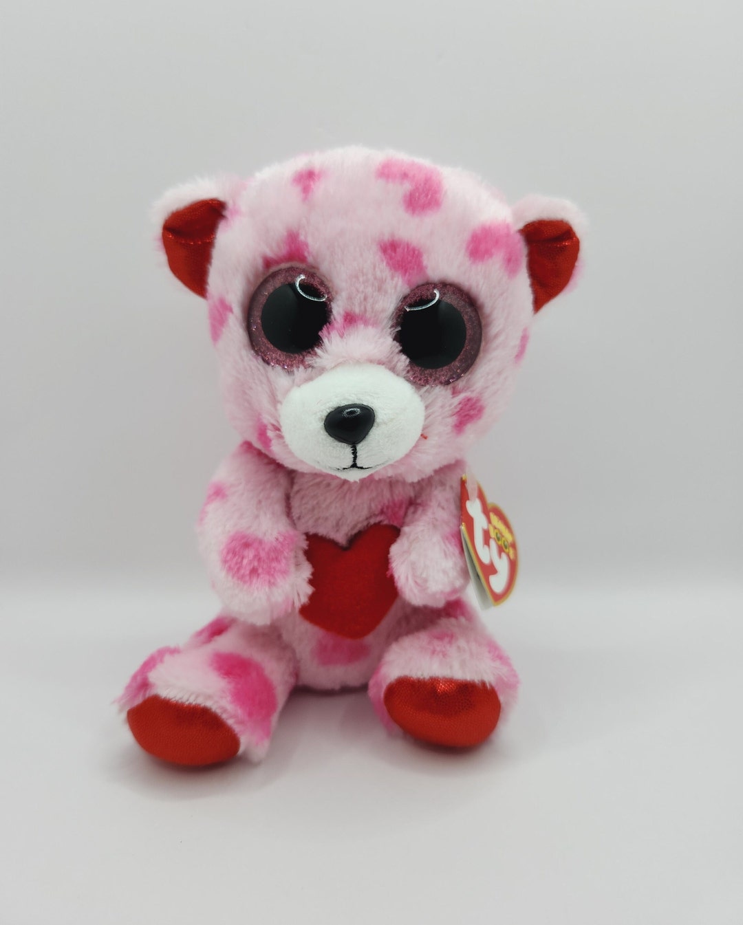 Vintage Ty Beanie Boo 'sweetikins' the Pink Bear Holding a Heart (6 ...