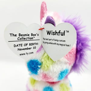 Vintage Ty Beanie Boo 'wishful' the Colourful Unicorn (6 Inch) - Etsy