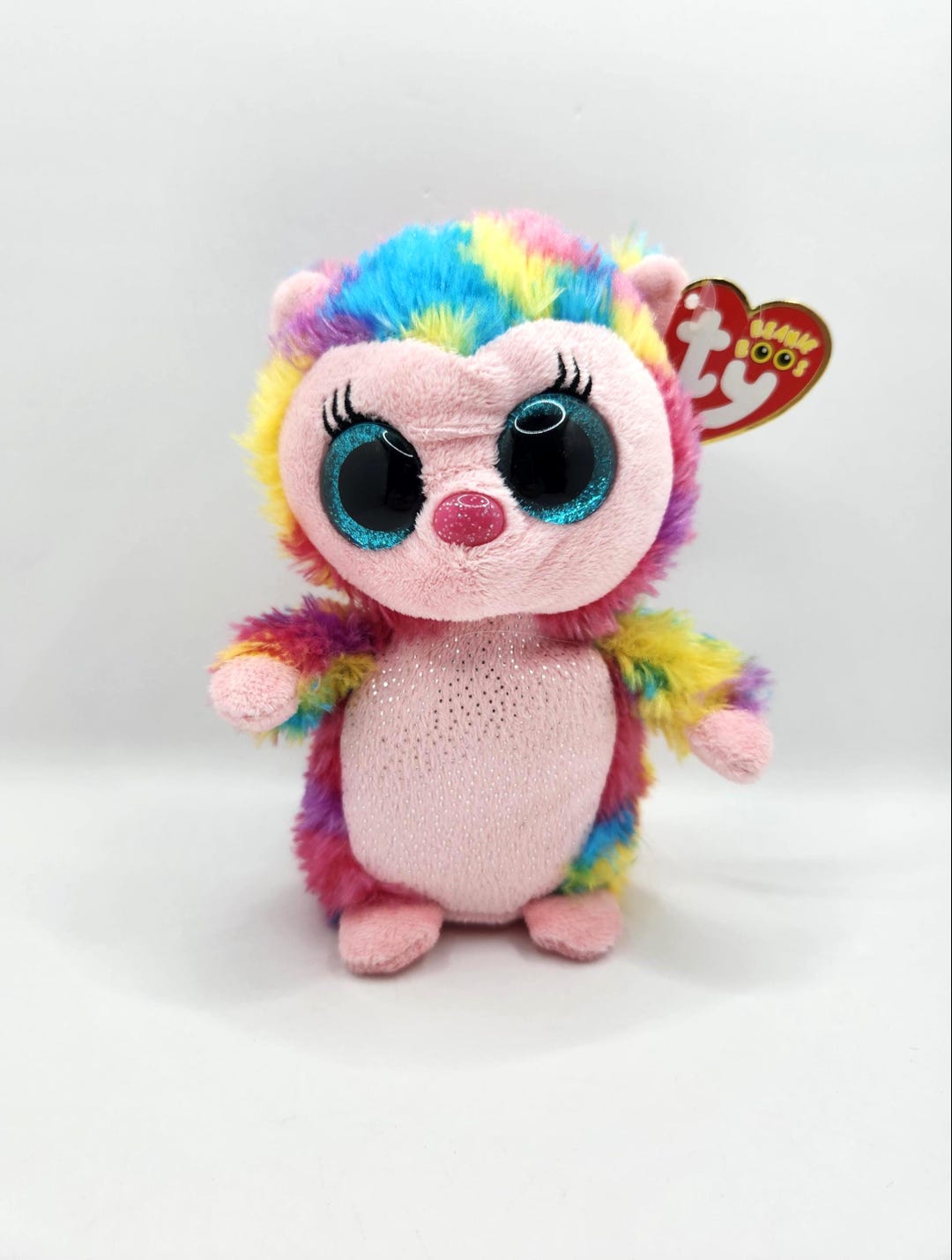 Vintage Ty Beanie Boo "holly" the Rainbow Hedgehog (6 Inch) *rare ...