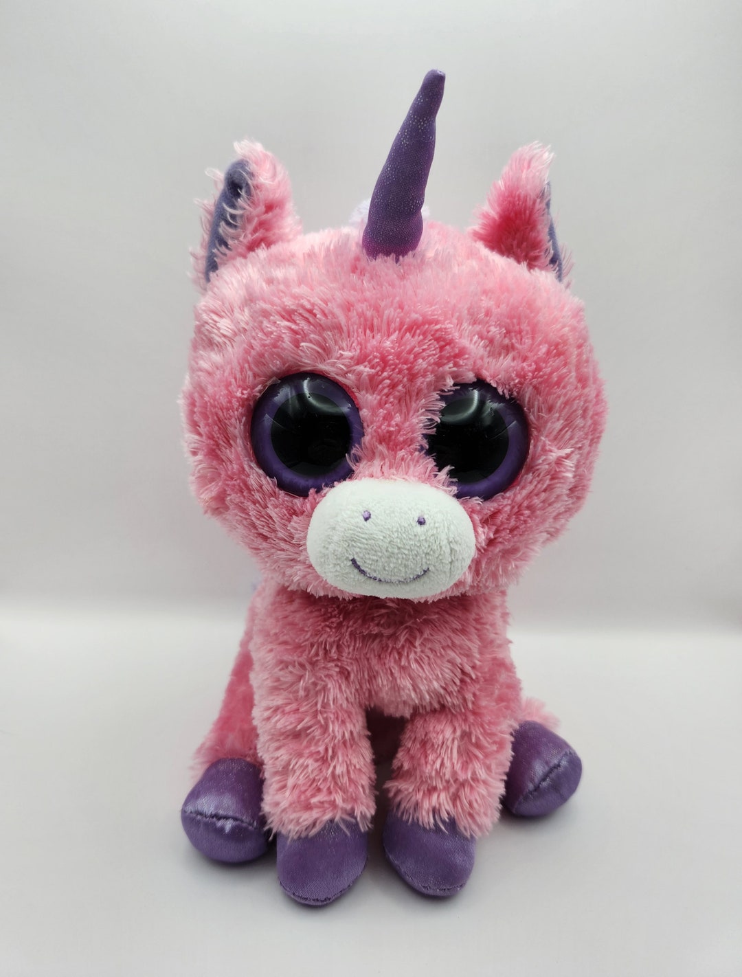 Vintage Ty Beanie Boo 'magic' the Pink Unicorn (medium 9 Inch) Purple ...