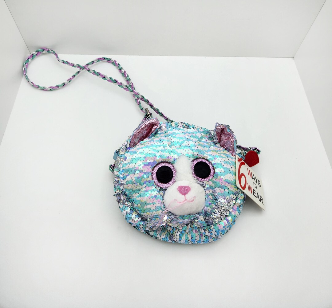 Vintage Ty Fashion Gear 'whimsy' the Cat Purse Flippable Sequin 8 Inch ...