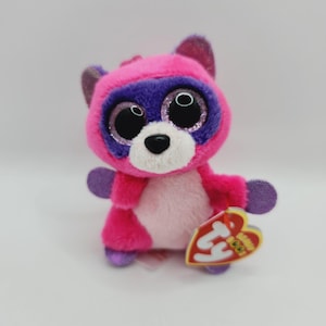 Vintage Ty Beanie Baby 'roxie' the Pink Raccoon - *key Clip* (4 Inch ...