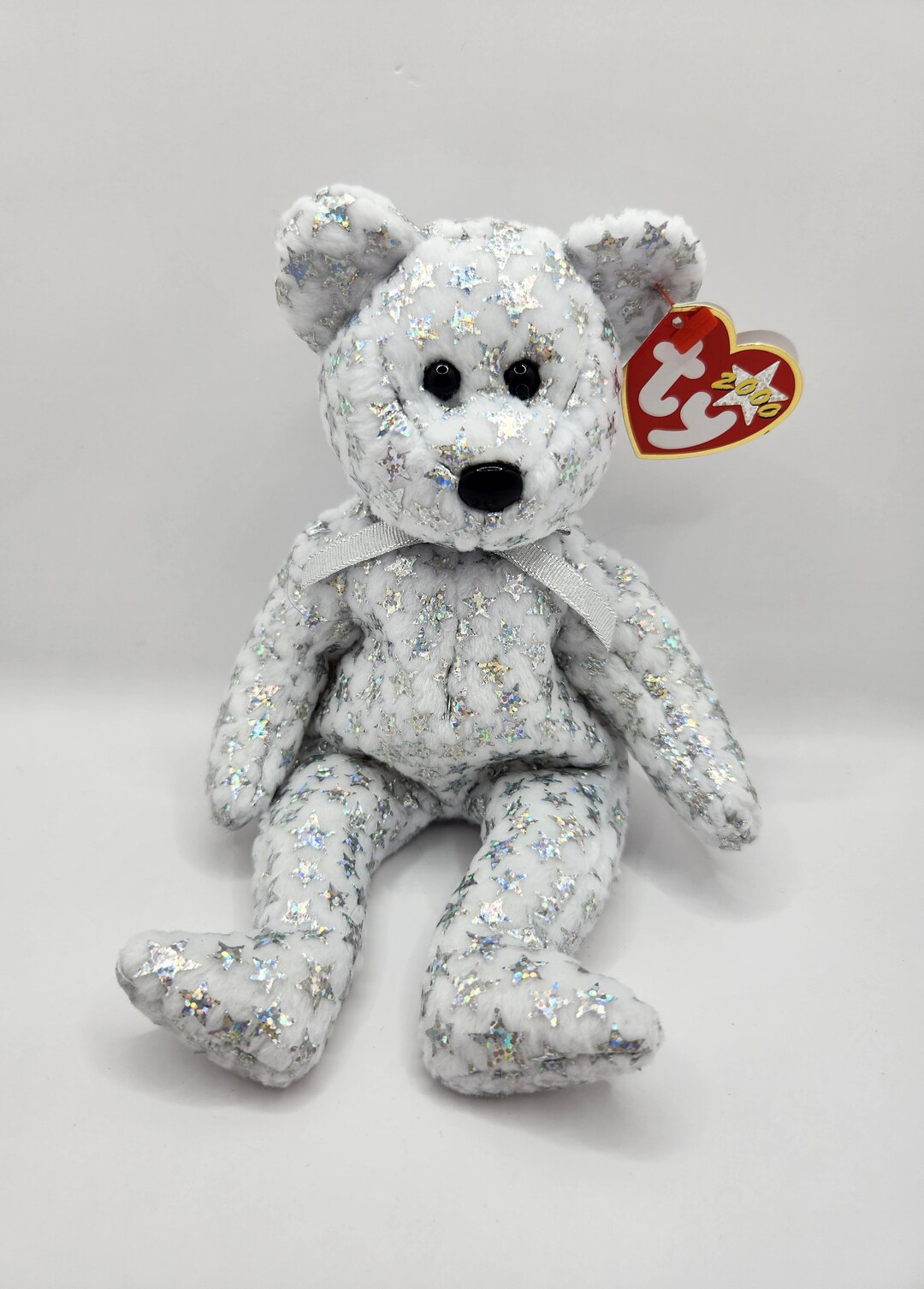Vintage Ty Beanie Baby 'the Beginning' the White Bear With Silver Stars ...