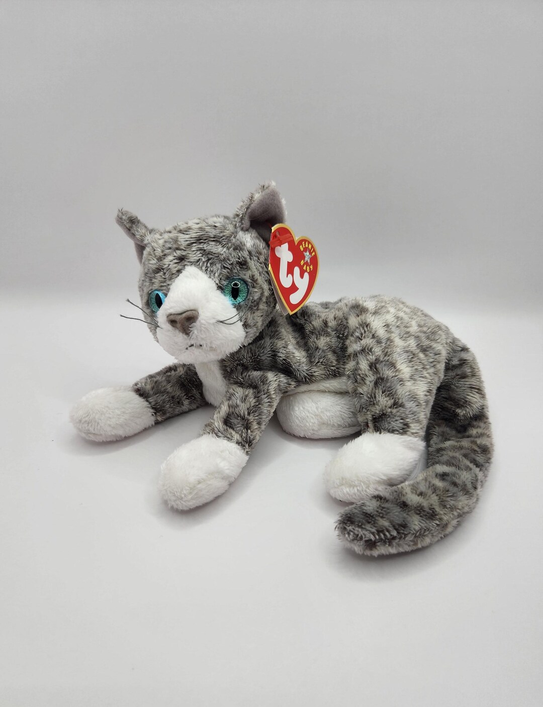 Ty Beanie Baby 'purr' the Gray Tabby Cat (8 Inch) - Etsy