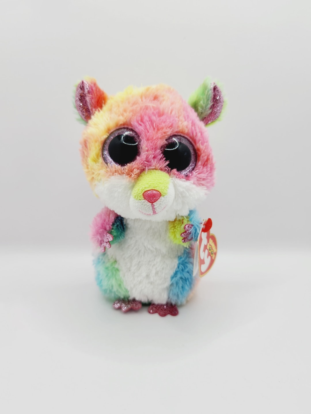 Vintage Ty Beanie Boo 'rodney' the Rainbow Hampster 6 Inch - Etsy