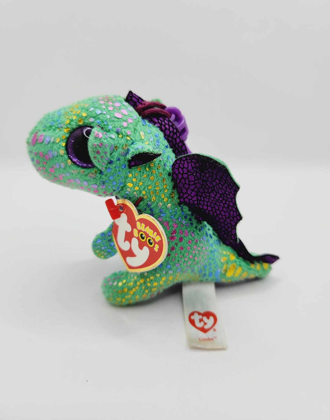 Vintage Ty Beanie Boo 'cinder' the Green Dragon - *key Clip* (5 Inch ...