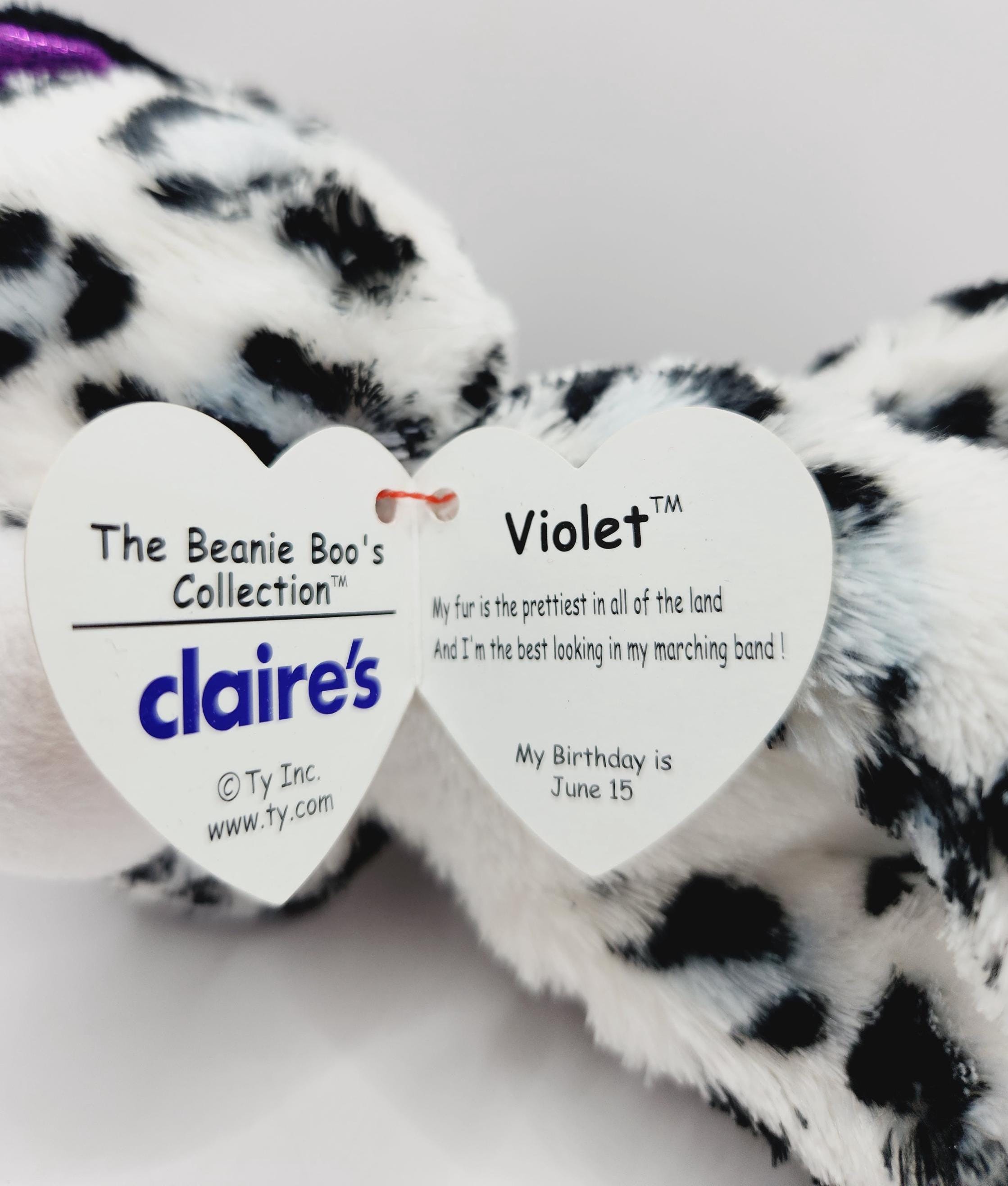 Vintage Ty Beanie Boo 'violet' the White Leopard (6 Inch) - Claire's ...