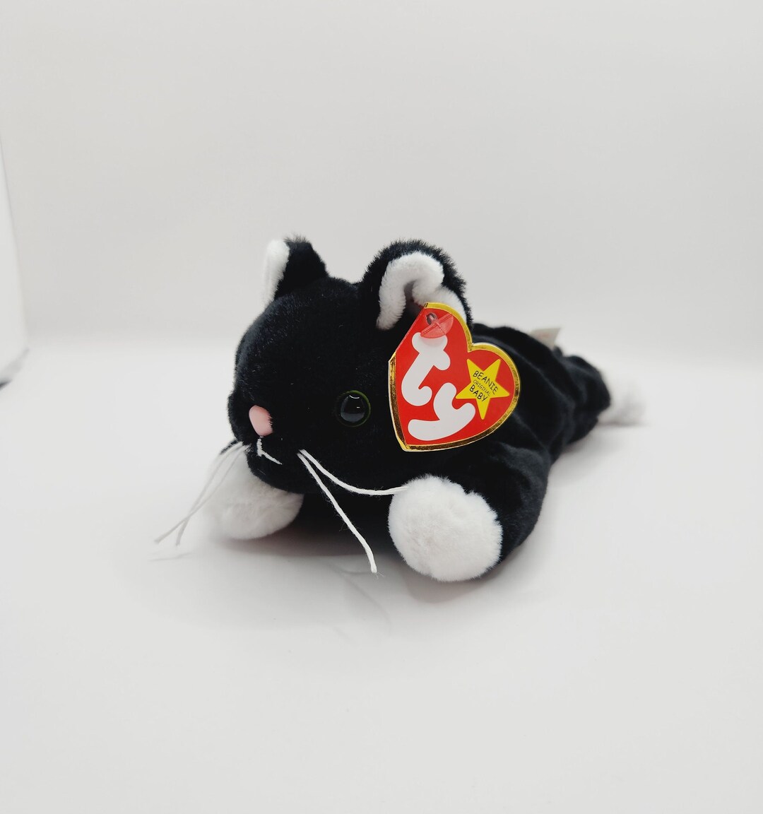 Vintage Ty Beanie Baby "zip Ii" the Black and White Cat Plush (8 Inch ...