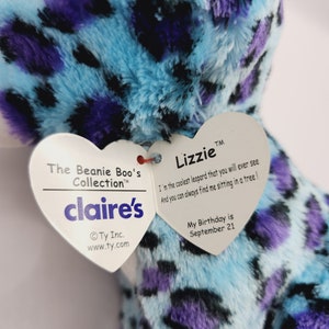 Vintage Ty Beanie Boo 'lizzie' the Blue Leopard (medium 9 Inch ...