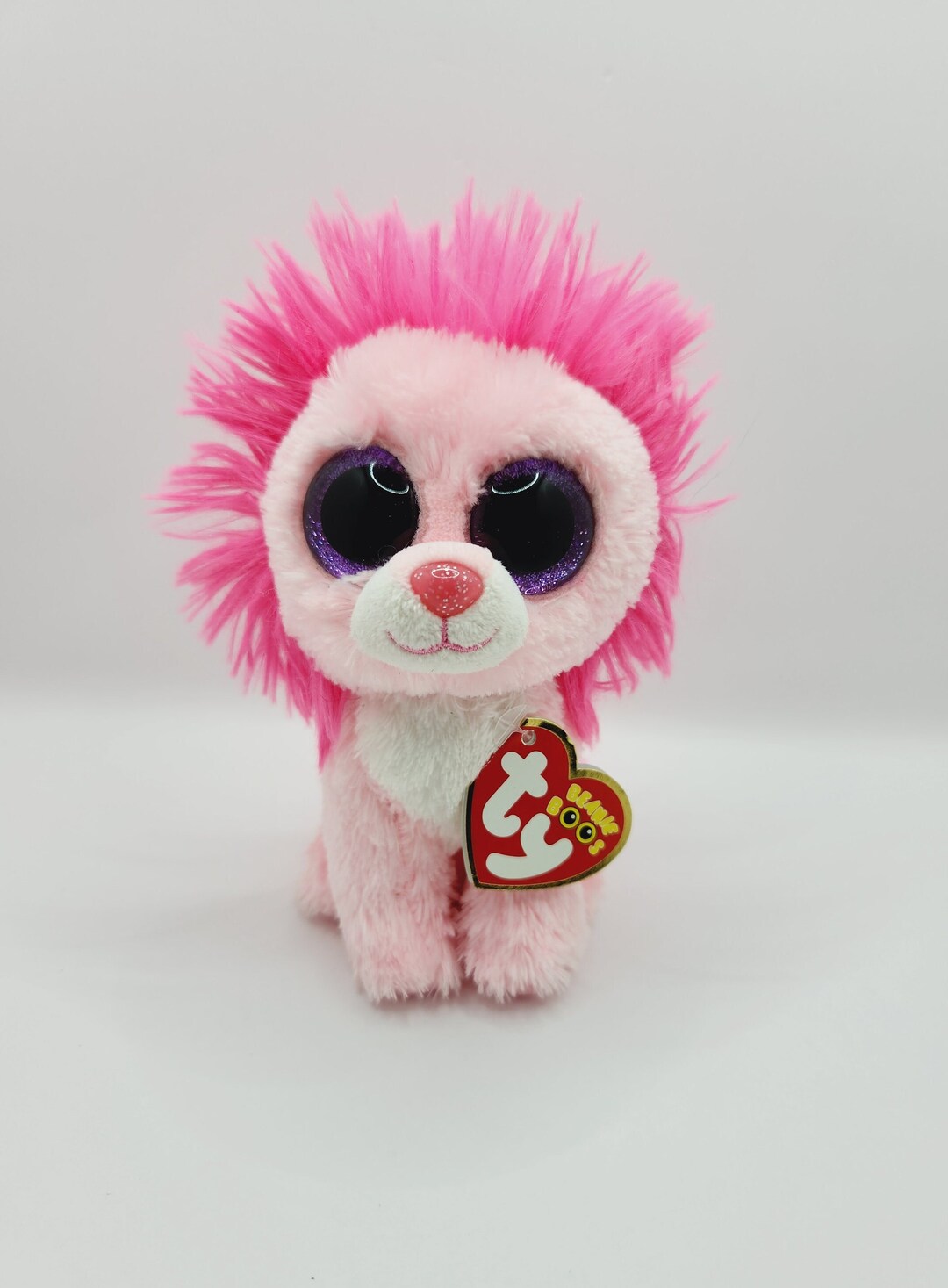 Ty Beanie Boo 'fluffy' the Pink Lion 6 Inch - Etsy