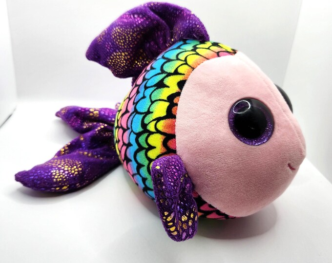 Vintage Ty Beanie Boo 'flippy' the Rainbow Fish (medium 9 Inch) *rare ...