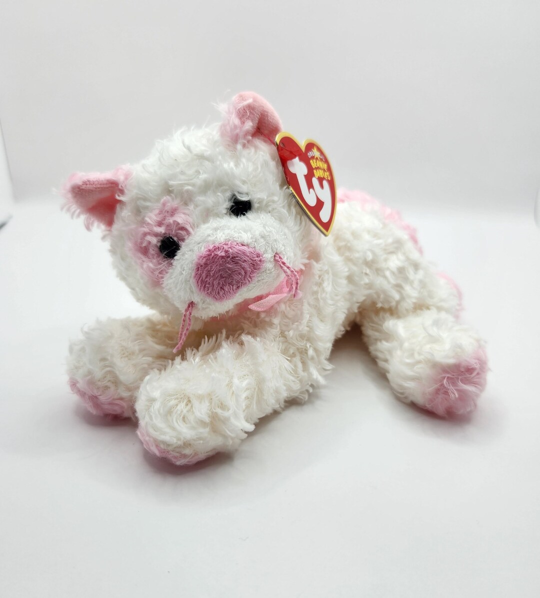 Vintage Ty Beanie Baby 'pinkerton' the Pink and White Cat 6 Inch - Etsy
