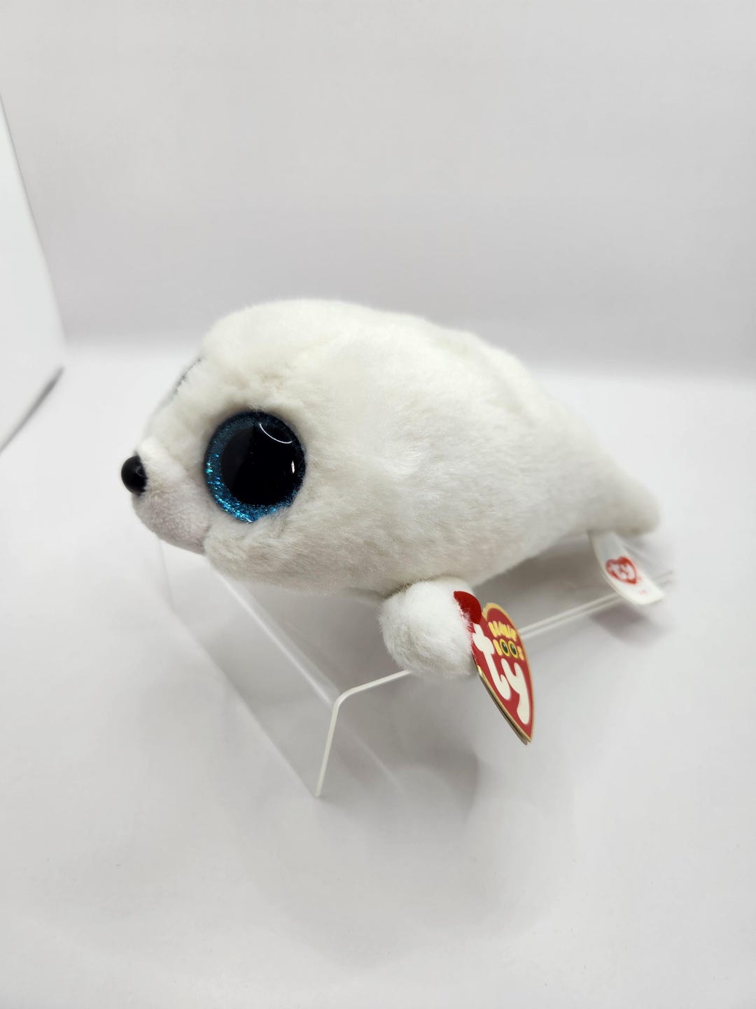 Vintage Ty Beanie Boo 'icy' the White Seal (6 Inch) Glitter Eye Version ...