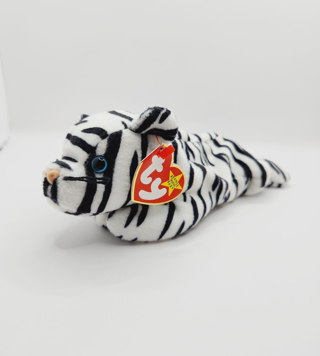 Ty Beanie Baby 'blizzard' the White Tiger (8 Inch) - Etsy