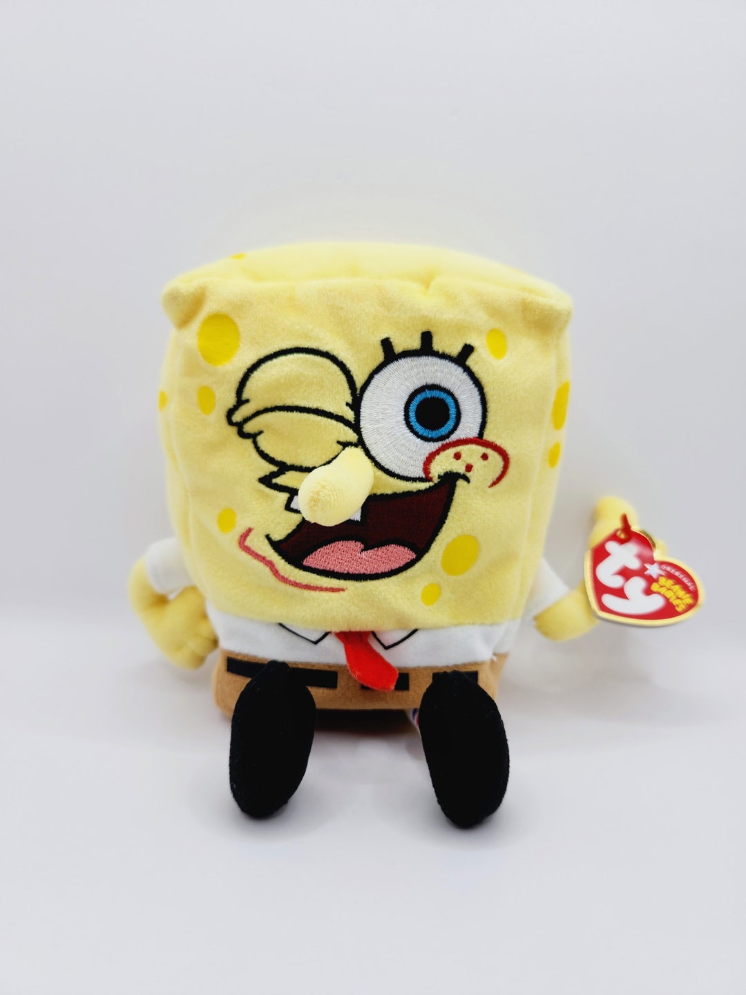 Ty Beanie Baby Spongebob Squarepants 'thumbs Up' Winking Eye 7 Inch - Etsy