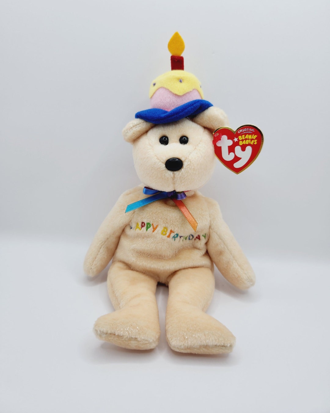 Vintage Ty Beanie Baby 'happy Birthday' the Bear With a Cake Hat (8.5 ...