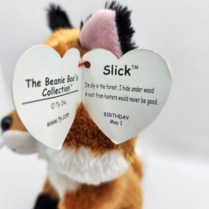 Vintage Ty Beanie Boo 'slick' the Fox (6 Inch) - Etsy