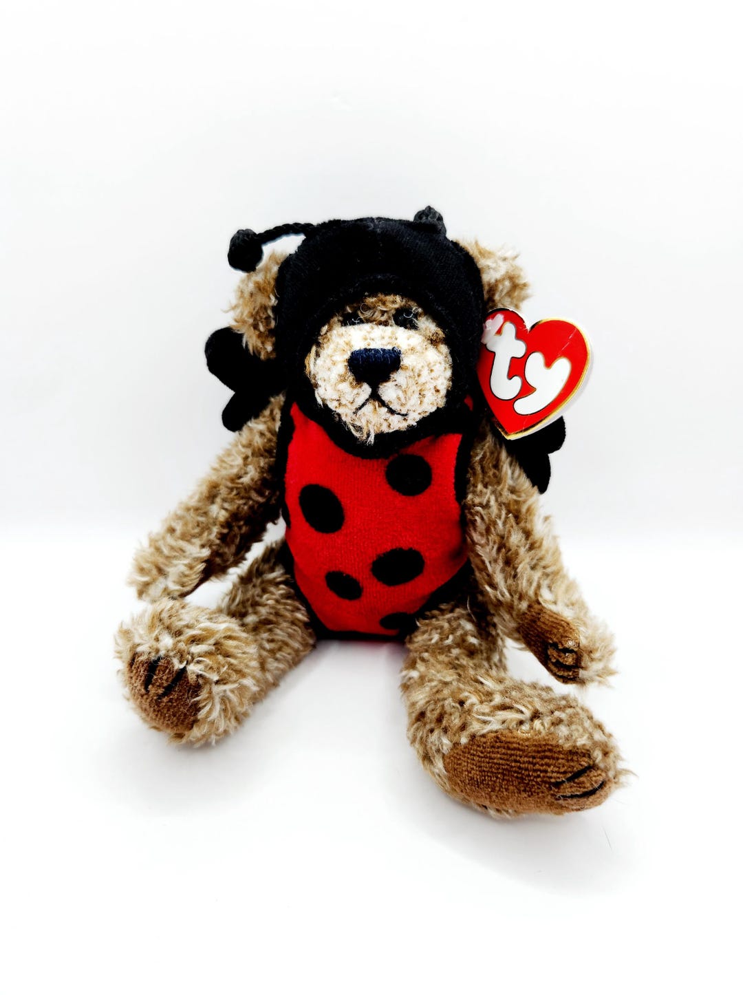 Vintage Ty Attic Treasures Collection "bugsy" the Ladybug Bear (8 Inch ...