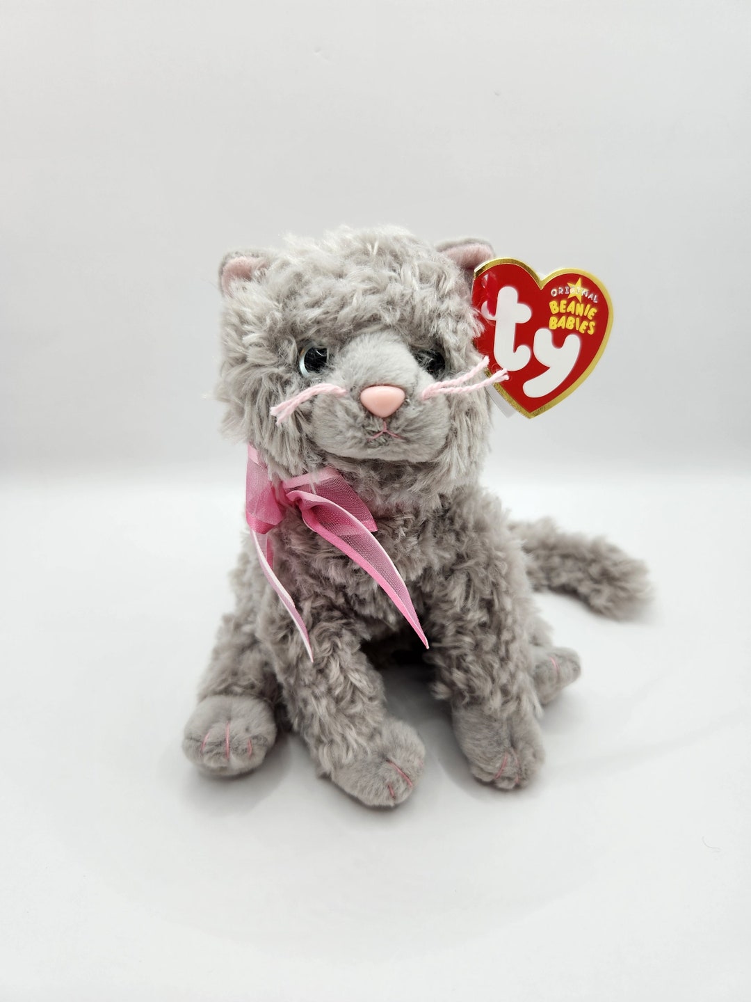 Vintage Ty Beanie Baby 'fluff' the Gray Cat 7 Inch - Etsy