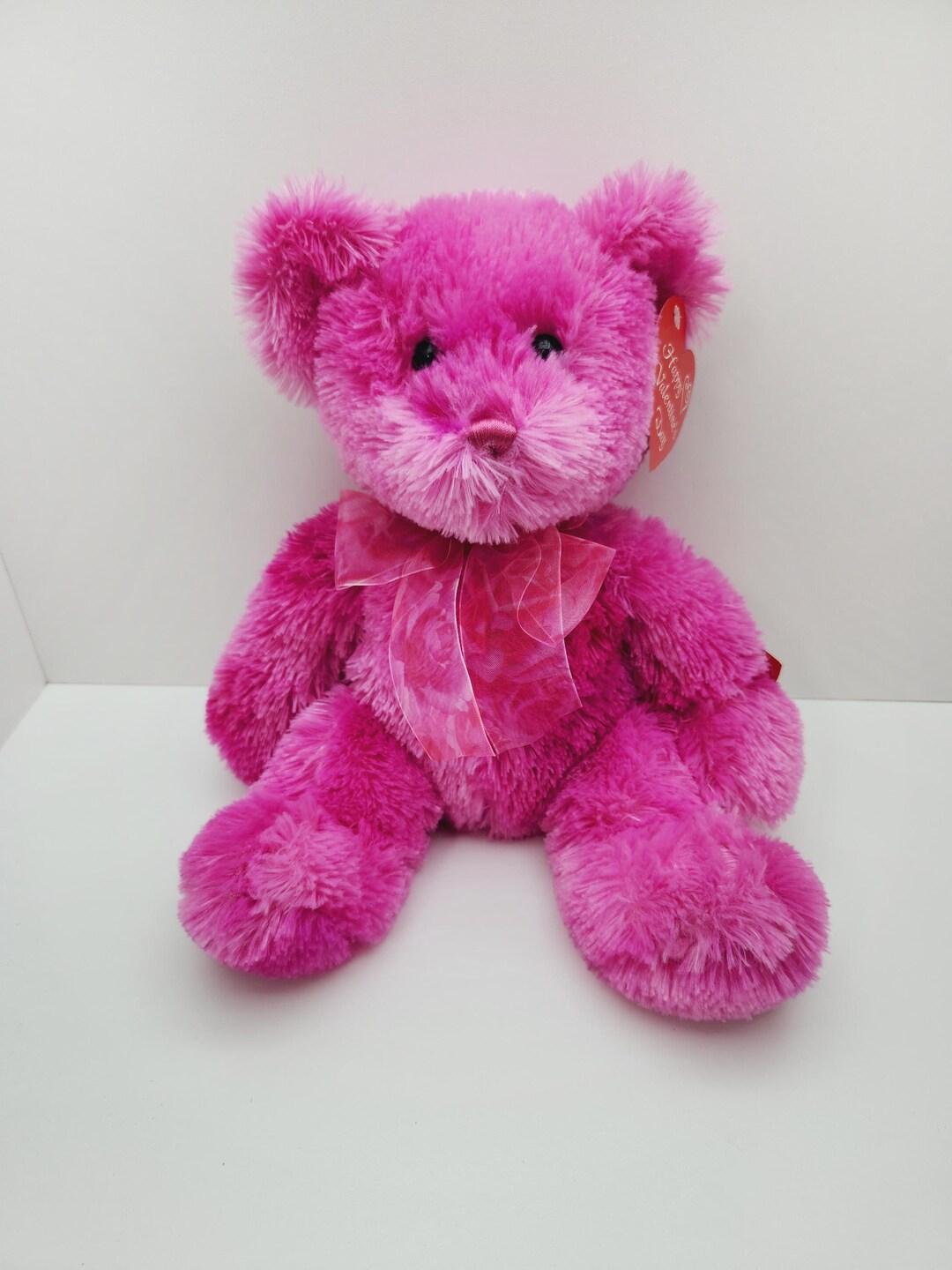 Vintage Hot Pink Valentine Teddy Bear - Carlton Cards Version (12 Inch ...