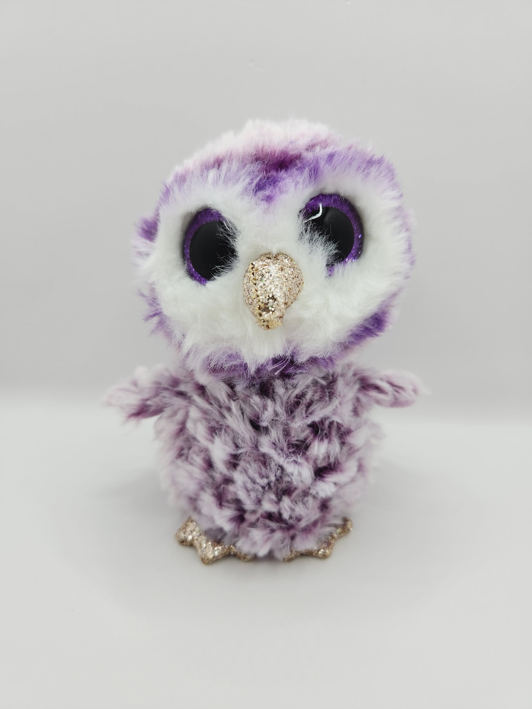 Vintage Ty Beanie Boo "moonlight" the Purple Owl (6 Inch) - No Hang Tag ...