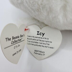 Vintage Ty Beanie Boo 'icy' the White Seal (6 Inch) Glitter Eye Version ...