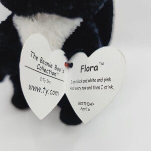 Vintage Ty Beanie Boo 'flora' the Skunk (6 Inch) - Etsy