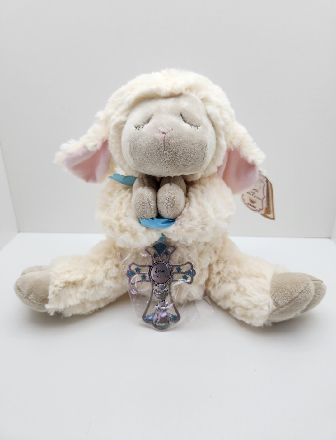 GANZ Serenity Lamb With Silver Crib Cross Plush (10 Inch) - Etsy