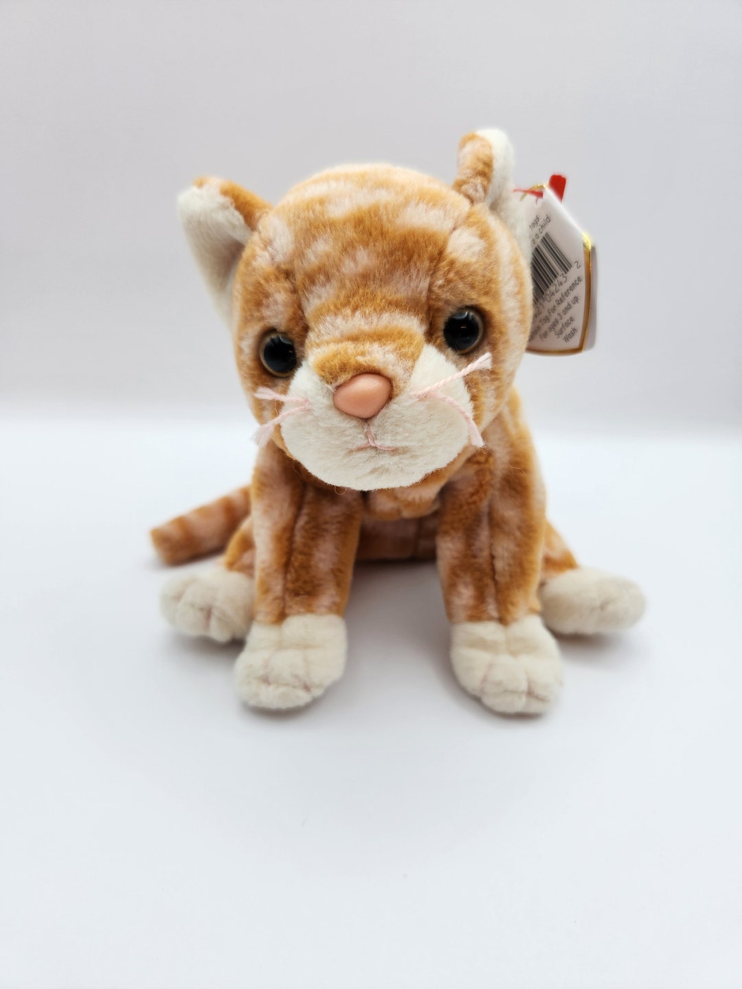 Ty Beanie Baby 'amber' the Orange Tabby Cat 6 Inch - Etsy