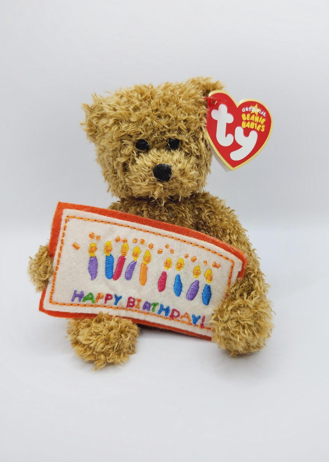 Ty Beanie Baby "happy Birthday" the Bear Holding A Birthday Sign (5 ...