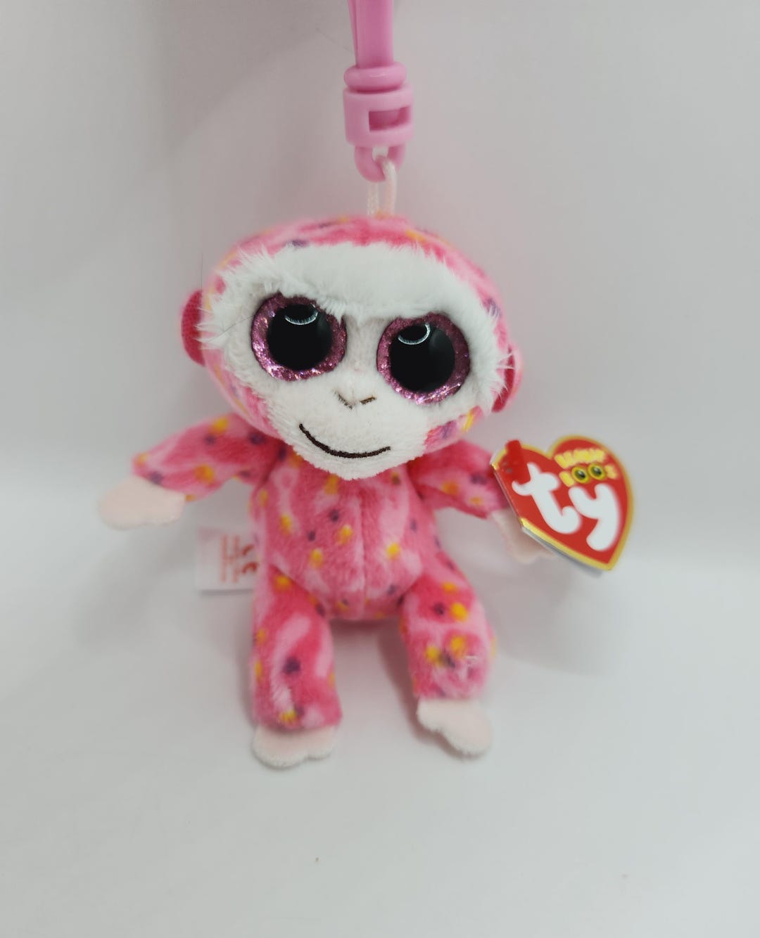 Vintage Ty Beanie Boo 'ruby' the Pink Monkey - *key Clip* (3.5 Inch) - Etsy