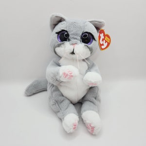 Vintage Ty Beanie Bellies Collection 'morgan' the Gray Cat 6 Inch - Etsy