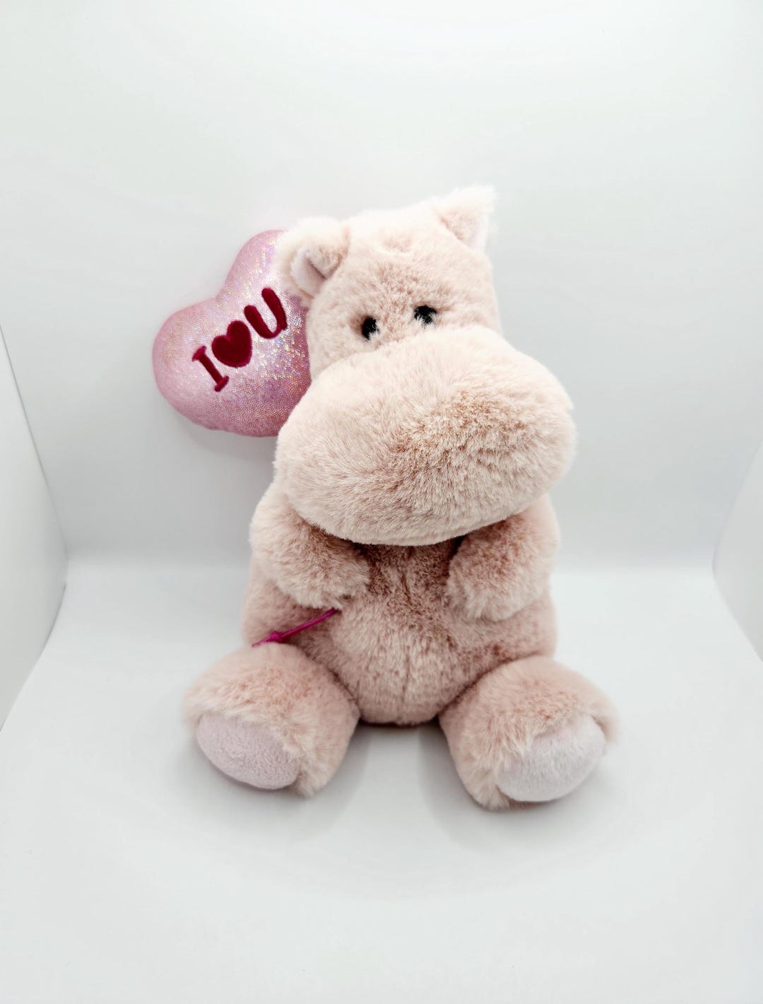 Vintage Aurora Plush "happy Hippo" Holding a I Love You Balloon (9 Inch ...