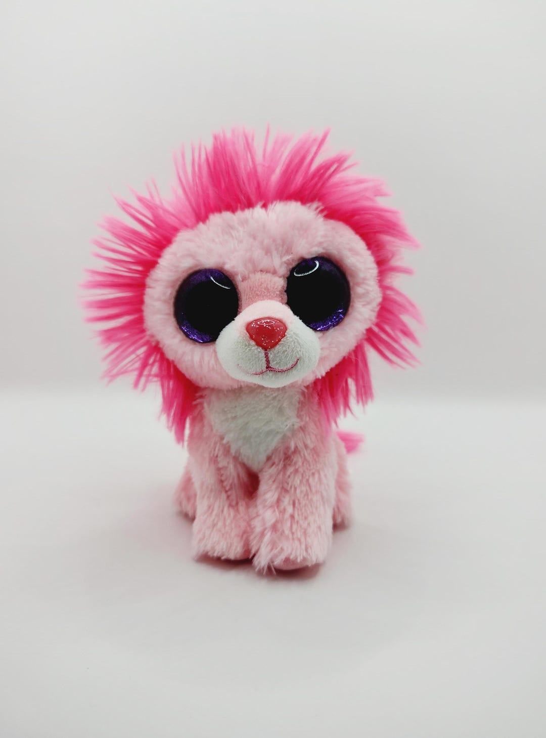 Vintage Ty Beanie Boo "fluffy" the Pink Lion (6 Inch) - No Hang Tag - Etsy