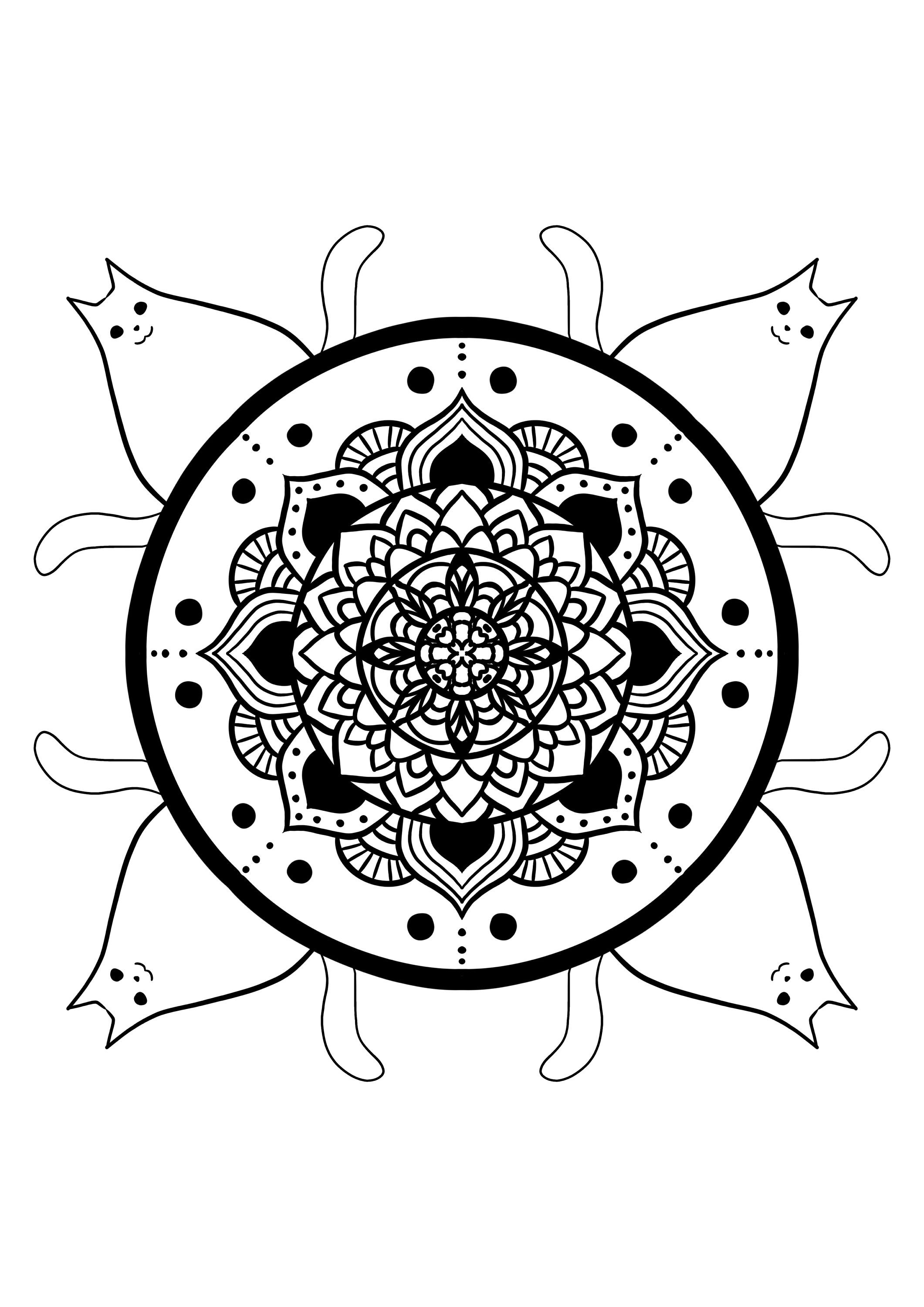 10 PAGE BUNDLE! Kids Coloring Pages With Mandalas and Animals!! - Etsy