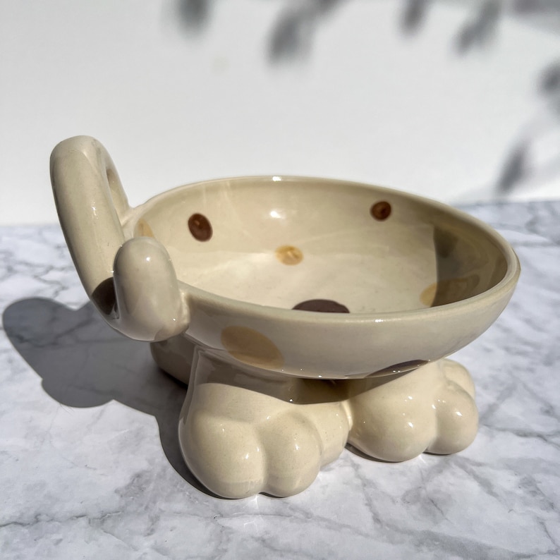 Personalized Ceramic Cat Bowl, Raised Paws Design - Etsy