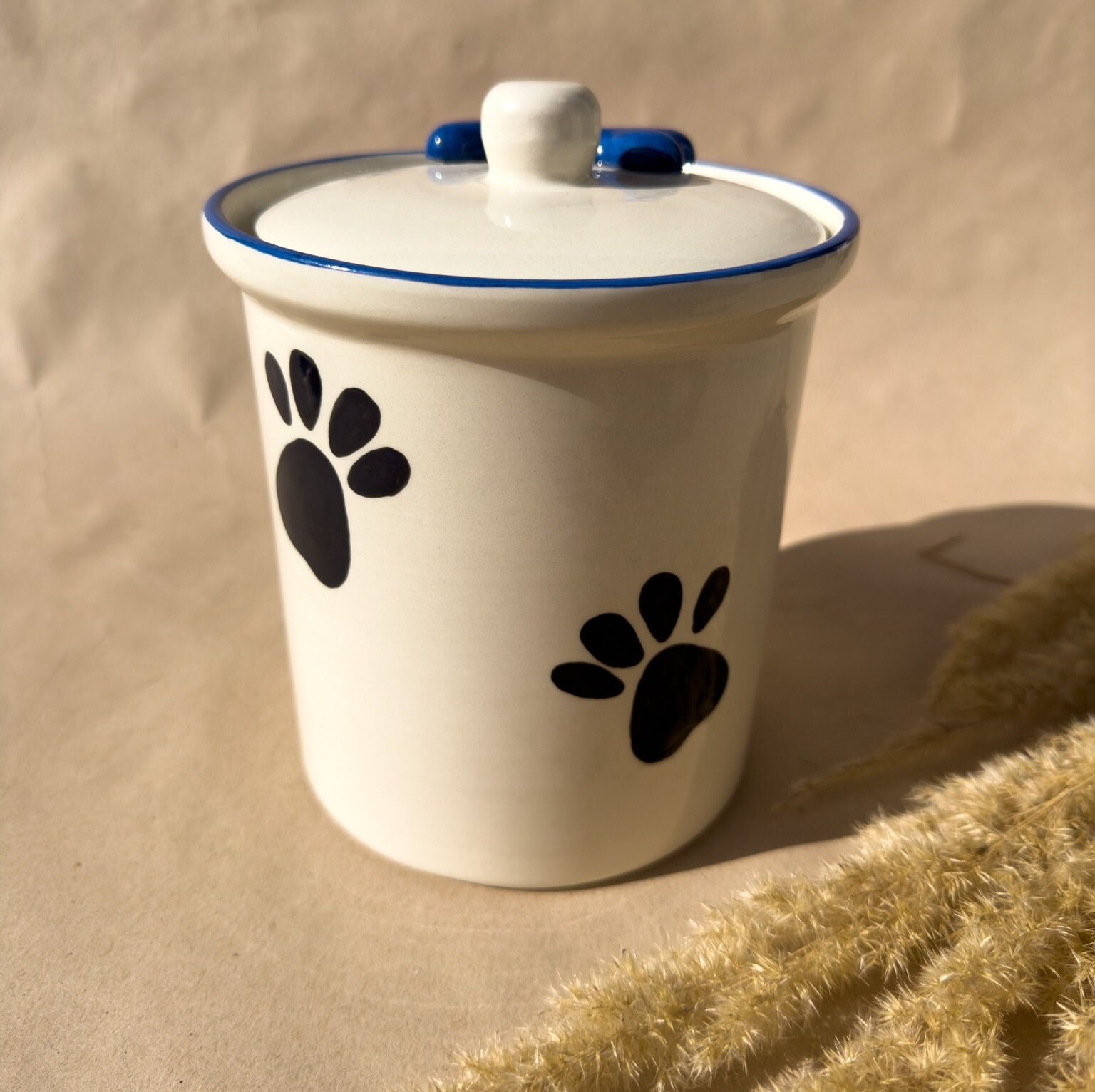 Personalized Ceramic Dog Treat Jar, Handmade Pet Container - Etsy
