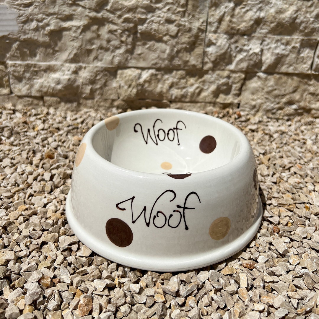 Small/ Medium Ceramic WOOF Dog Bowl, Food Dog Bowl, Pet Bowl, Dog ...